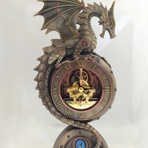Desk Clock, Brass Dragon Clock - Etsy