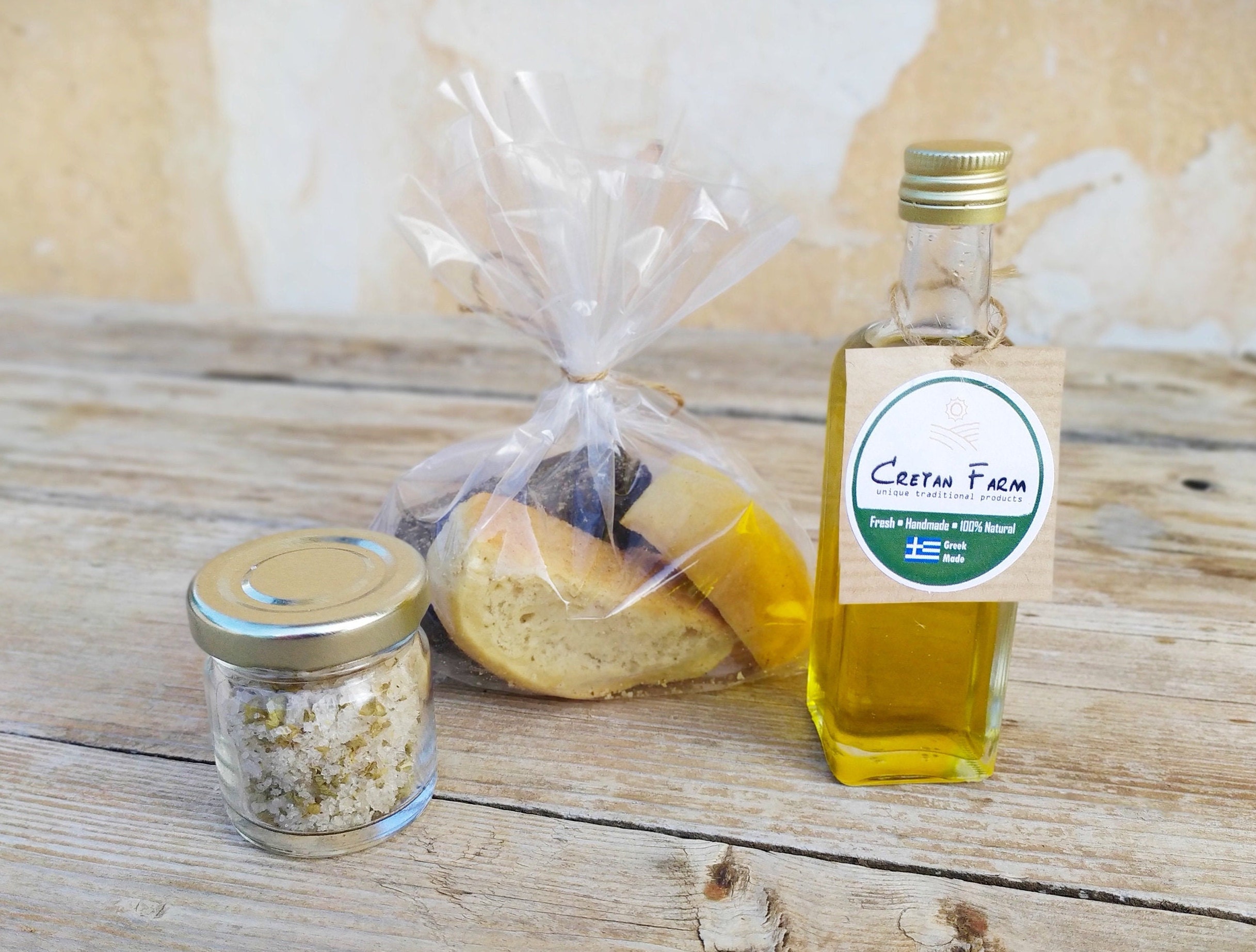 Greek Food Set with Olive oil Infused sea salt and Cretan | Etsy