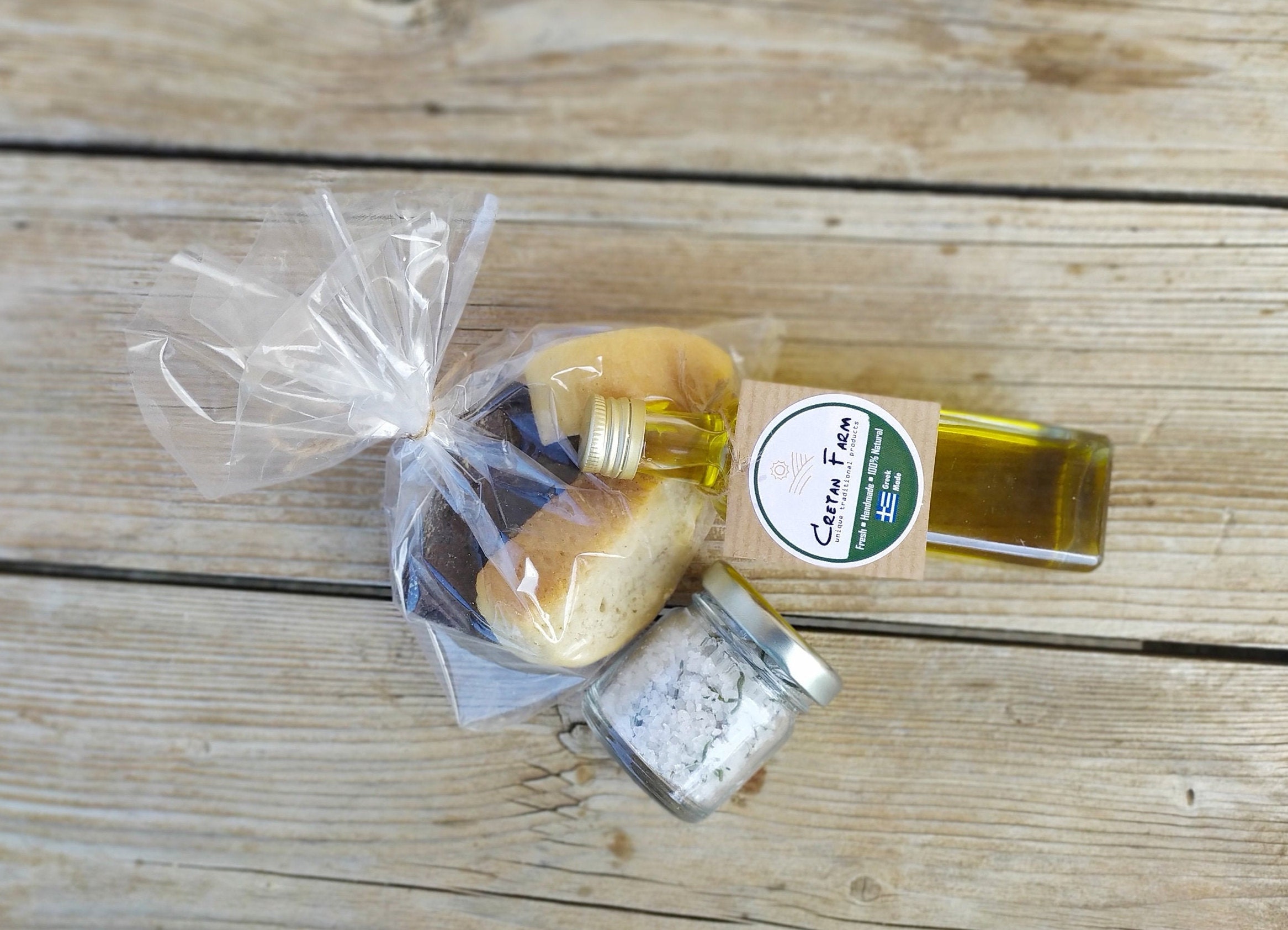 Greek Food Set with Olive oil Infused sea salt and Cretan | Etsy
