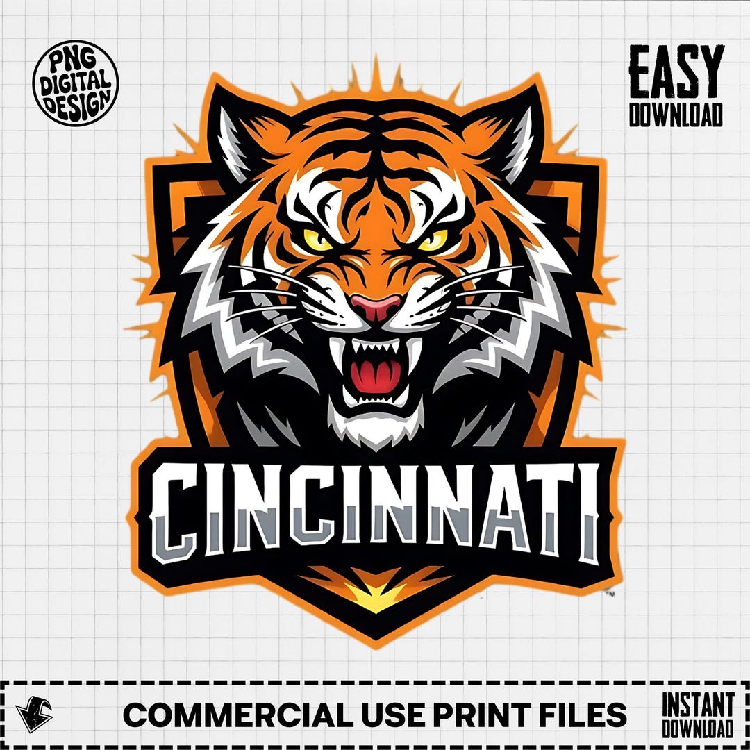 Cincinnati Tiger Mascot Art: Sports Team Logo (digital Download) - Etsy