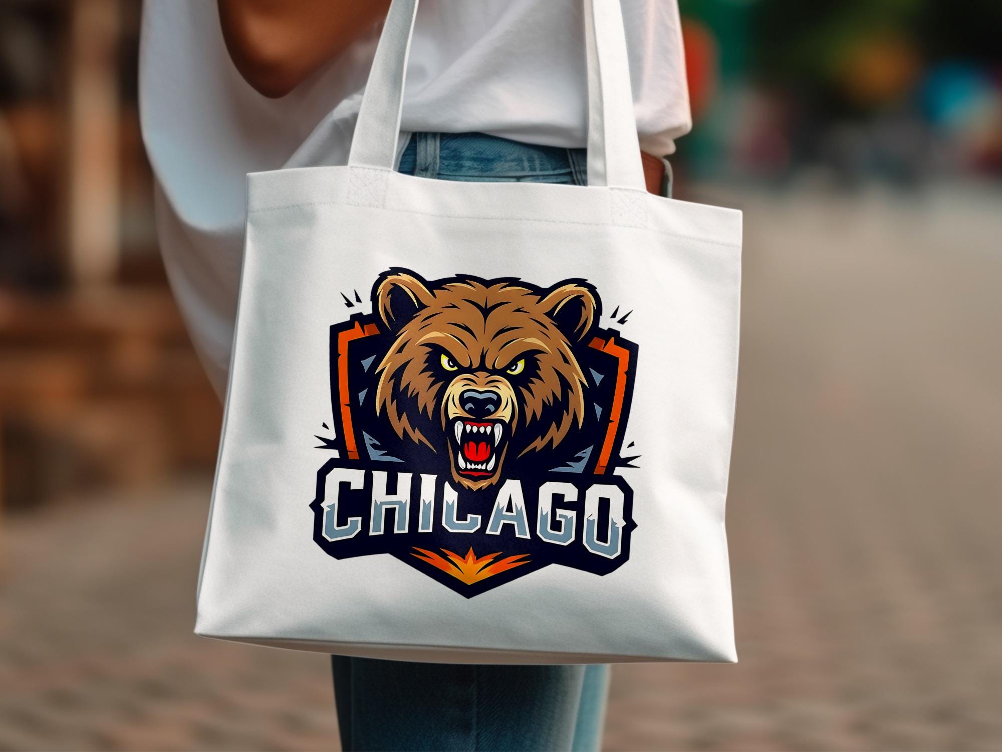 Chicago Angry Bear Mascot Logo: Sports Team Graphic (digital Download ...