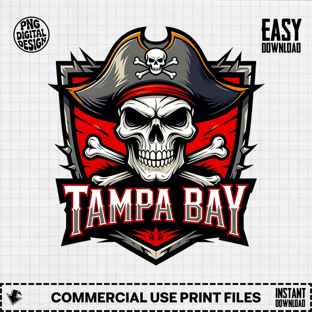 Tampa Bay Pirates Skull & Crossbones Graphic (digital Download) - Etsy