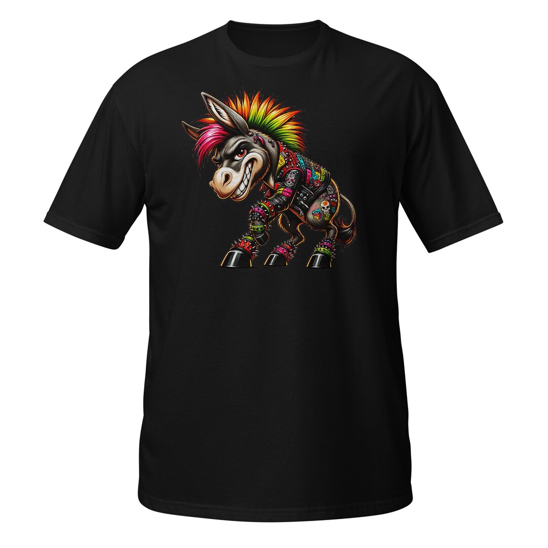 Punk Ass, Funny Donkey, Meme, Funny Adult Humor, Short-sleeve Unisex T ...