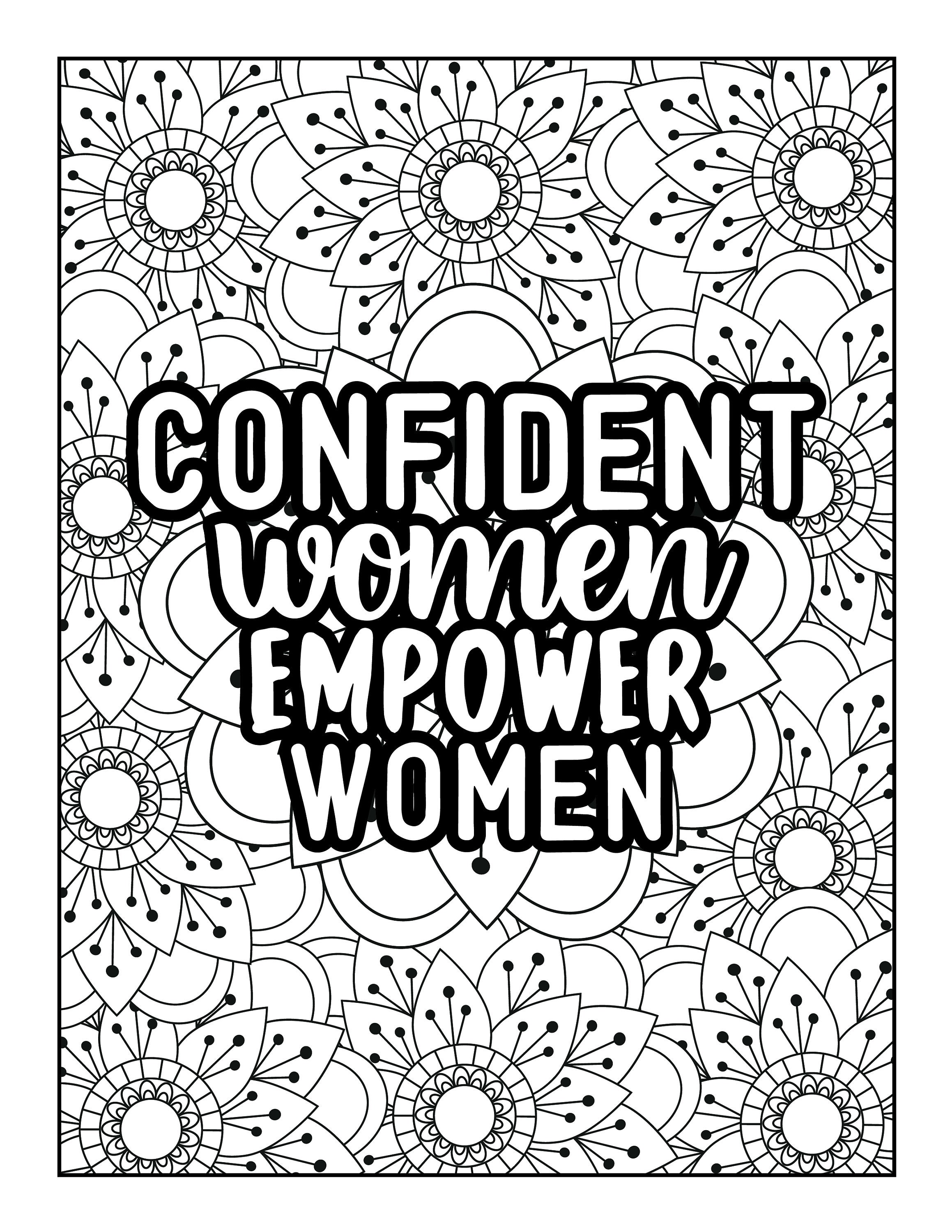 Strong Woman Coloring Book, Women's Motivational Coloring Book ...