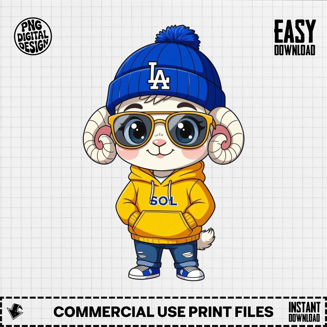 LA Rams Cartoon Ram - Los Angeles Sports Fan Art (digital Download) - Etsy