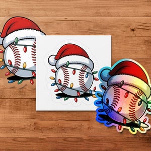 Christmas Baseball PNG, Santa Hat, Lights, Digital Download, Xmas ...