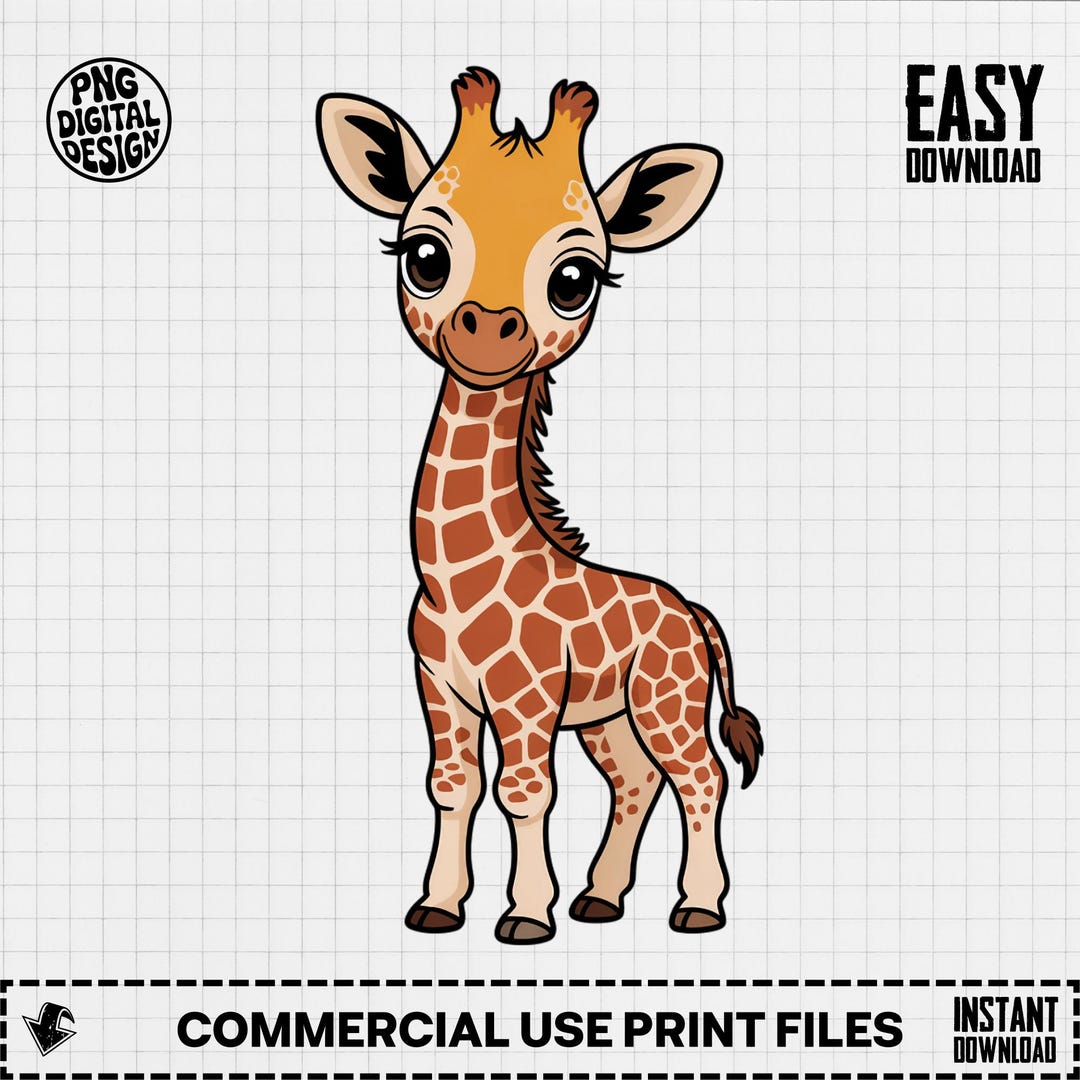 Baby Giraffe Clipart, Cute Baby Animal Clipart, Baby Nursery Art ...