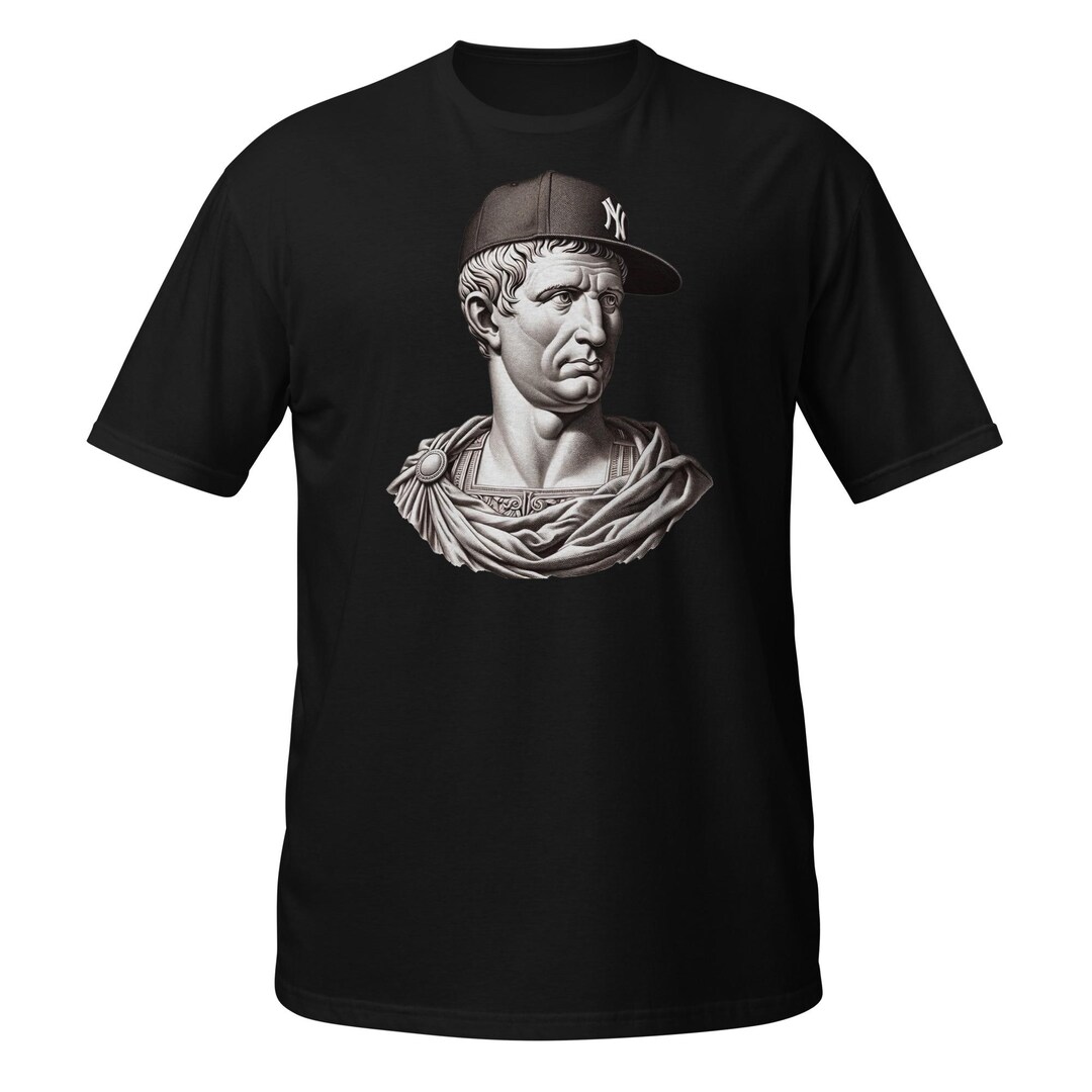 Julius Caesar Wearing a Baseball Cap, Funny T-shirt, Short-sleeve ...