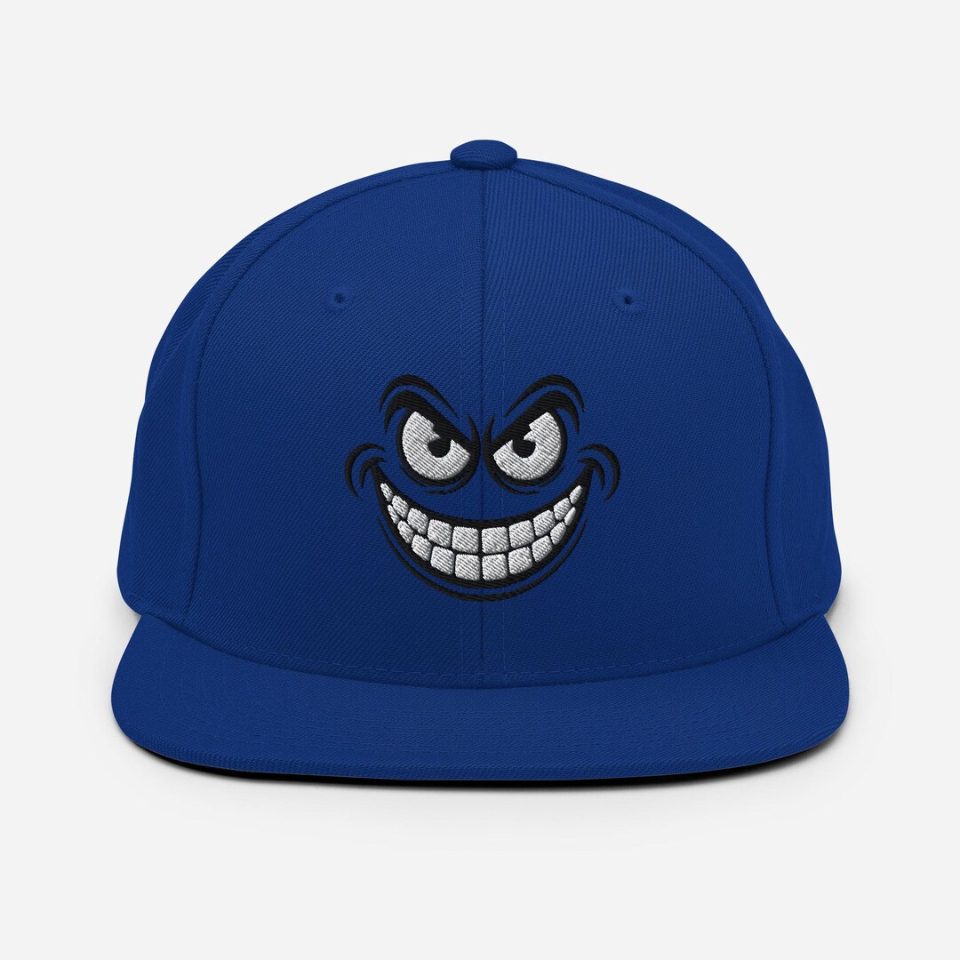 Mischievous Face Hat - Fun and Playful Embroidered Cap Snapback Hat - Etsy