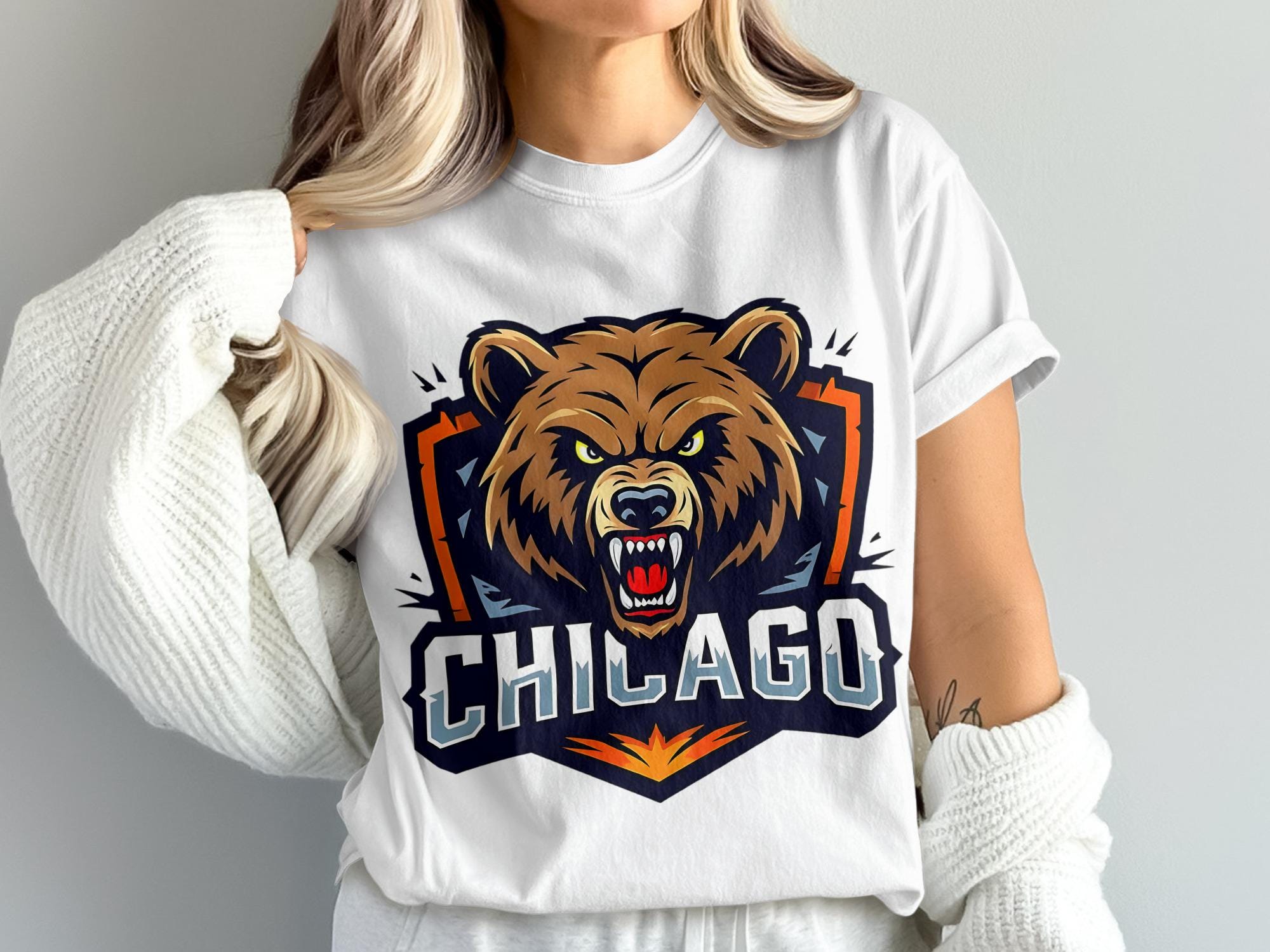 Chicago Angry Bear Mascot Logo: Sports Team Graphic (digital Download ...