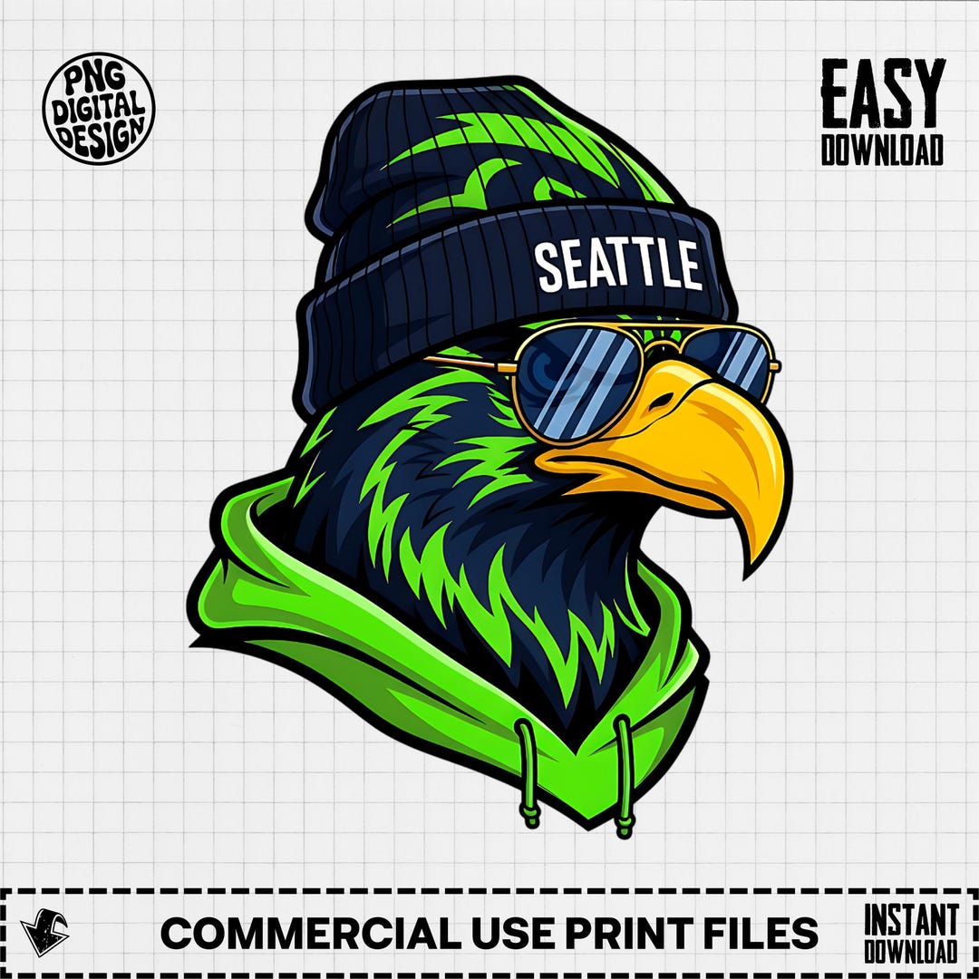 Seattle Spirit Animal Eagle Art: PNG Vector Bundle (digital Download ...