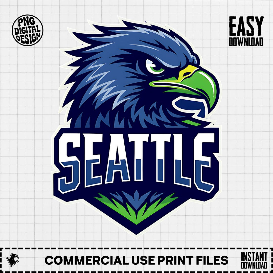 Seattle Hawk Emblem: Sport Team Logo Graphic (digital Download) - Etsy