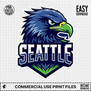 Seattle Hawk Emblem: Sport Team Logo Graphic (digital Download) - Etsy