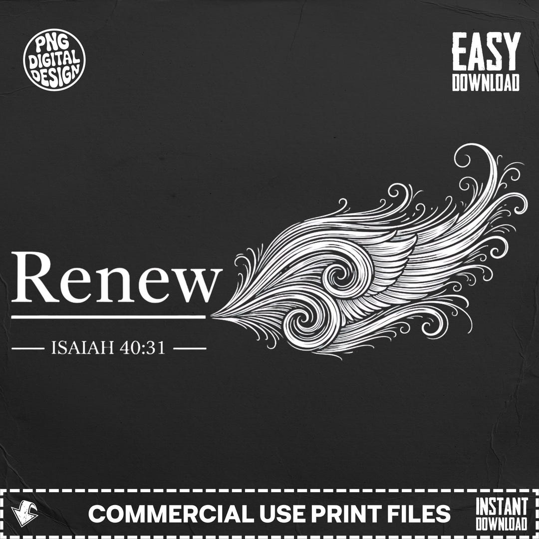 Renew Isaiah 40:31 PNG Digital Download, Christian Scripture Art ...