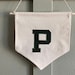 Custom Embroidered Initial Banner Pennant Flag Wall Hanging Canvas ...