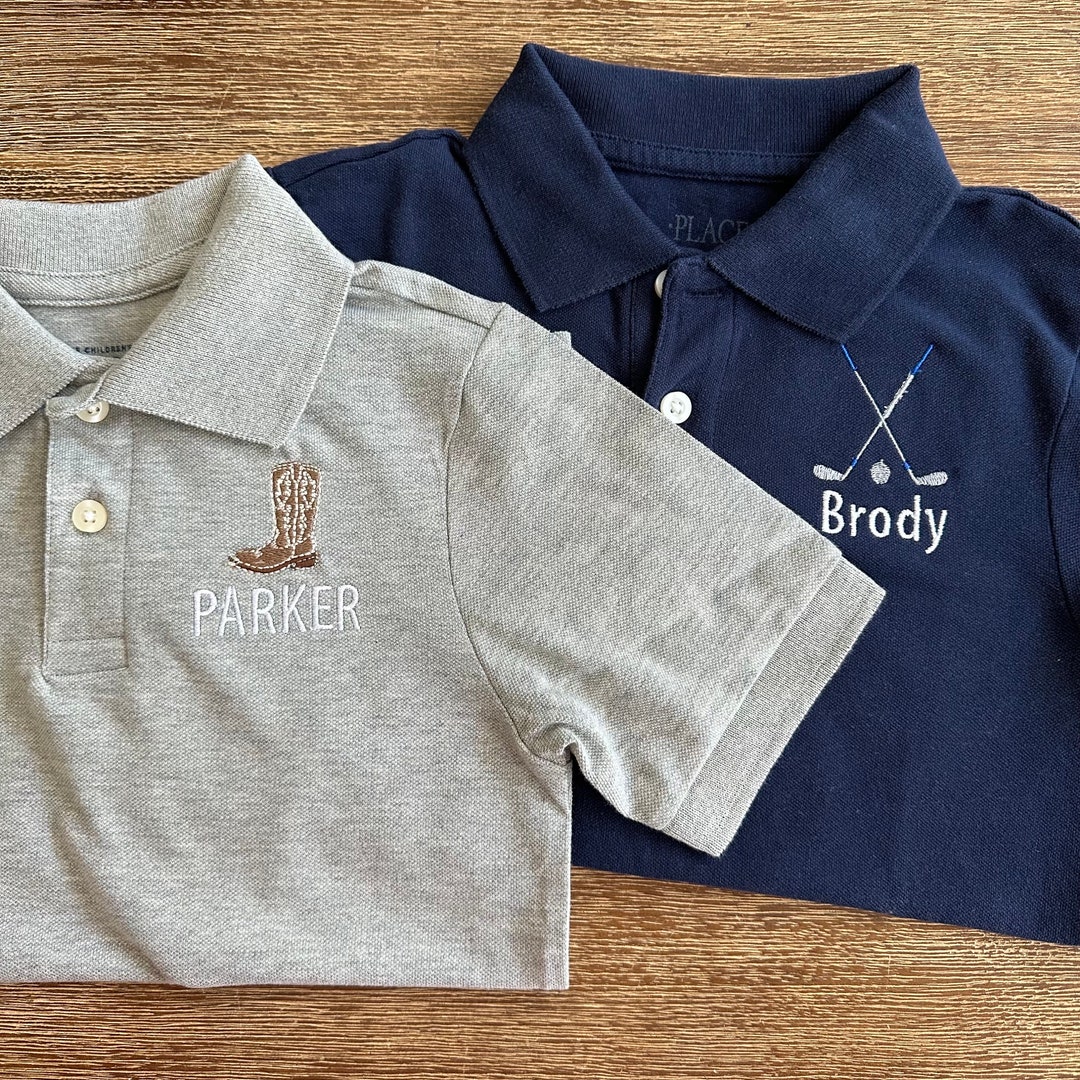 Custom Monogrammed Youth Boys Polo - Personalized Name Collared Polo ...