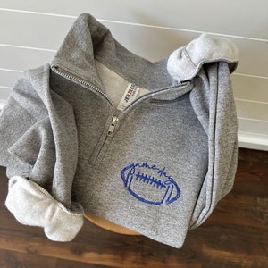 Custom Embroidered Game Day Quarter Zip Sweatshirt - Custom Football ...
