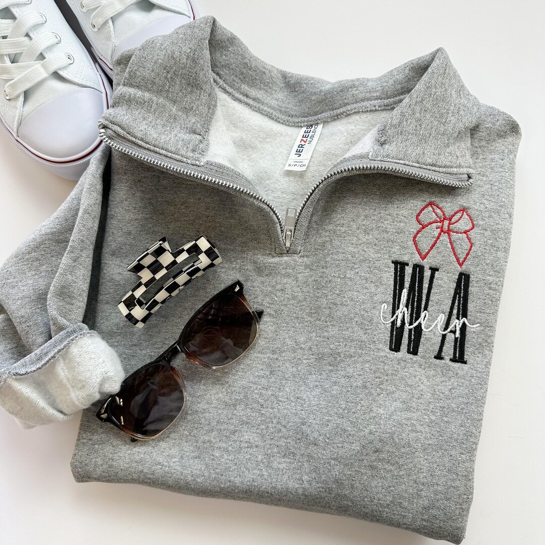 Custom Cheer Quarter Zip - Personalized School Spirit Wear Sweater ...