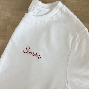 Adults Custom Embroidered Text Short Sleeve Tee - Name - Quote ...