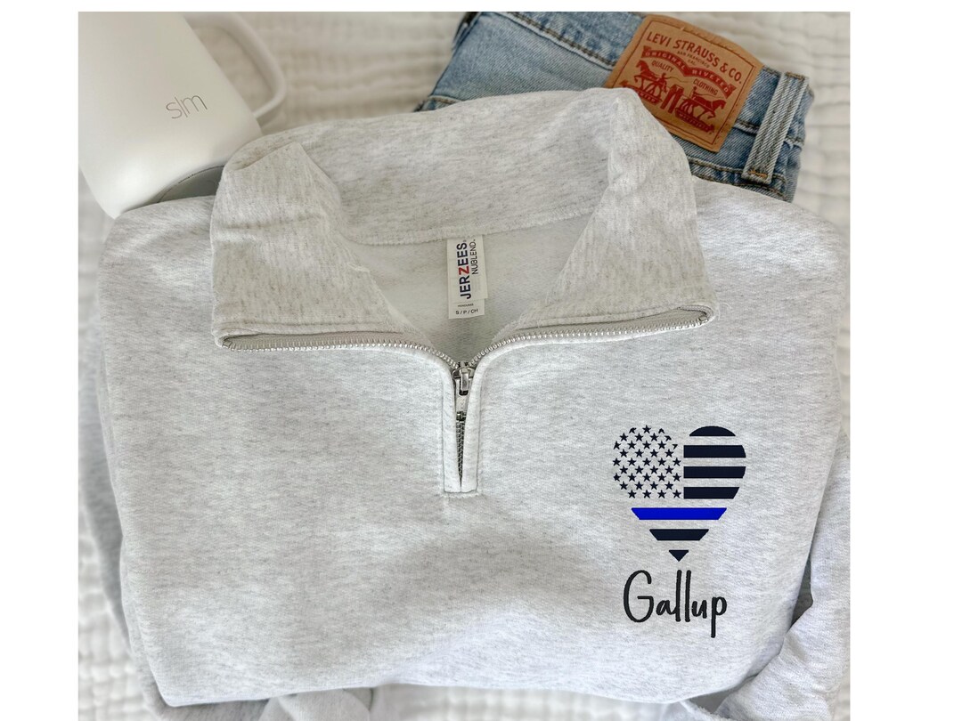Personalized Police Wife 1/4 Zip Sweatshirt - Custom Embroidered Police ...