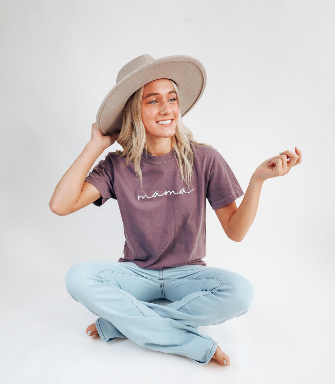 Comfort Colors Embroidered Mama Short Sleeve Shirt - Customize ...