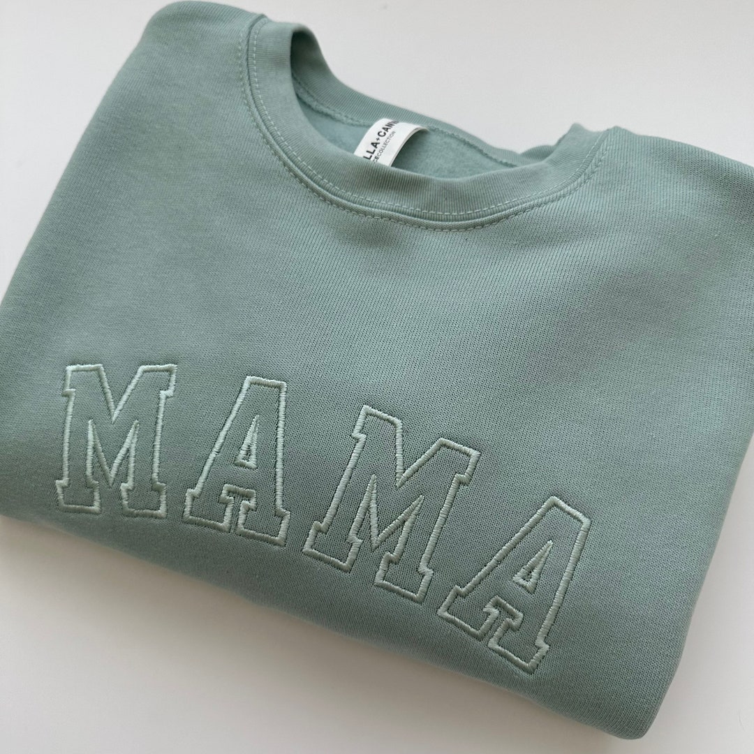 Varsity Letter Embroidered Mama Sweatshirt - Varsity Letter ...