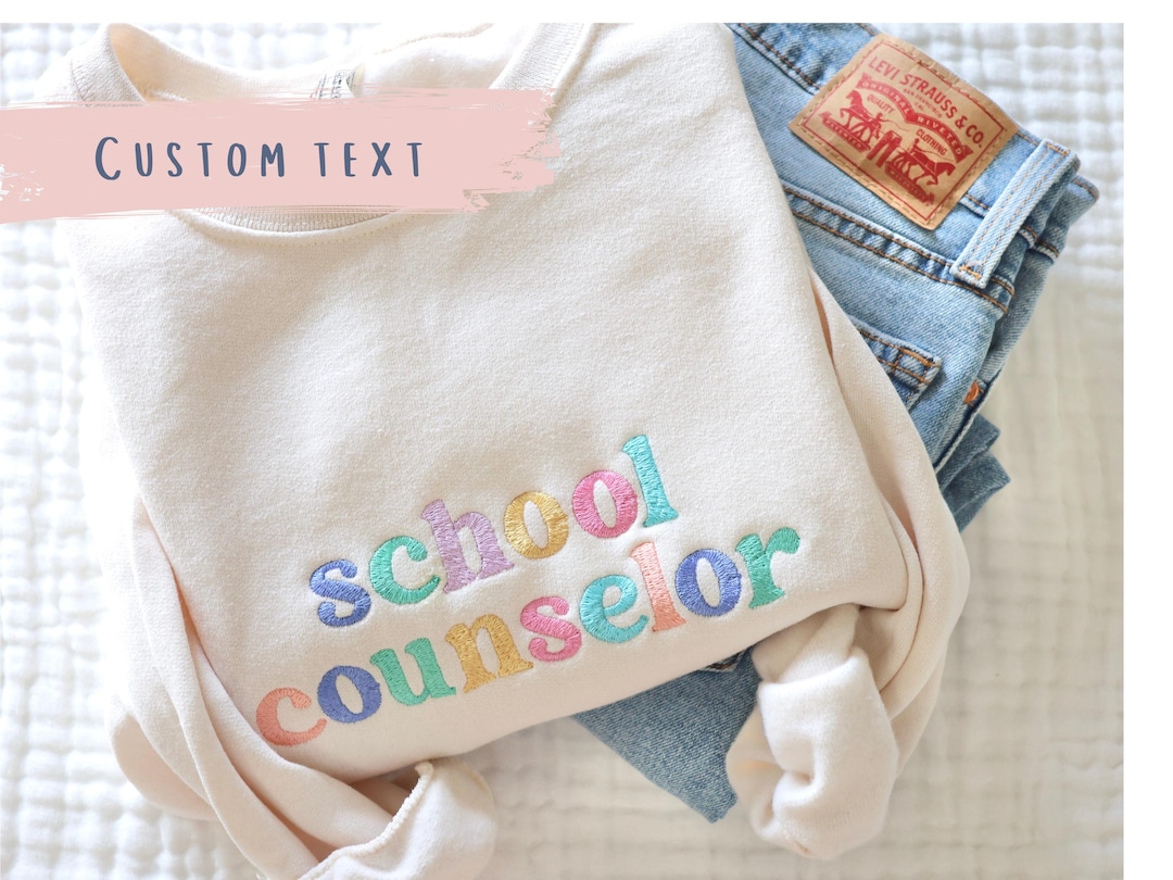 Custom Multicolor Embroidered Crewneck Sweatshirt - Multicolor ...
