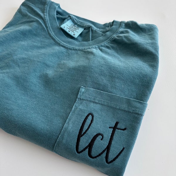 Monogram Pocket Tee - Etsy