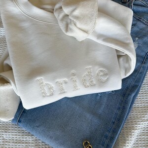 Embroidered Floral Bride Sweatshirt- Personalized Wedding Gift ...