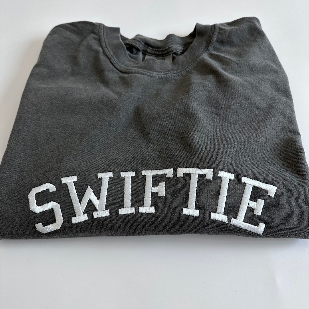 Comfort Colors Swiftie Embroidered Short Sleeve Shirt - Varsity Block ...