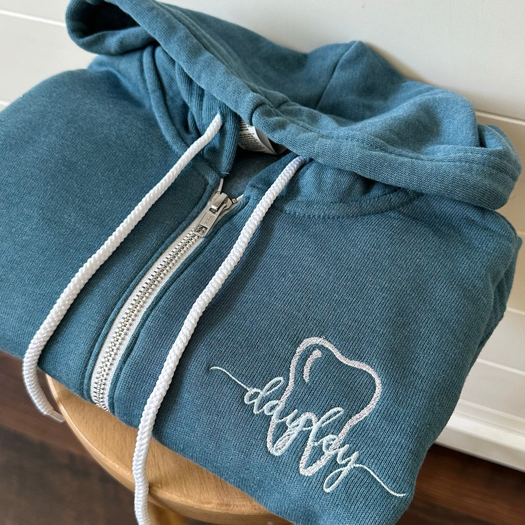 Custom Dental Assistant Embroidered Zip up Sweatshirt - Personalized ...