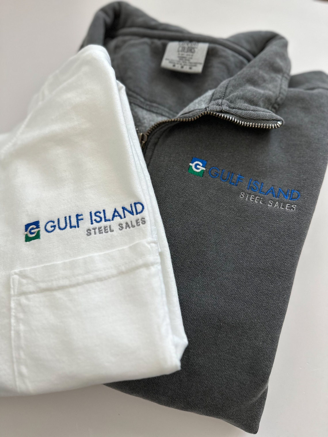 Comfort Colors Custom Logo Embroidered Quarter Zip Sweatshirt - Sweater ...