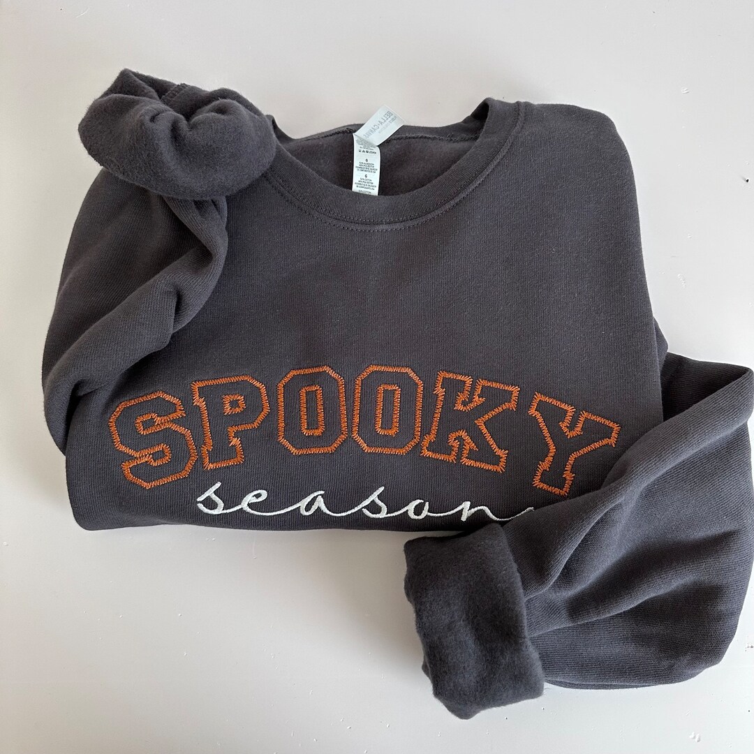 Spooky Season Embroidered Crewneck Sweatshirt Halloween - Etsy