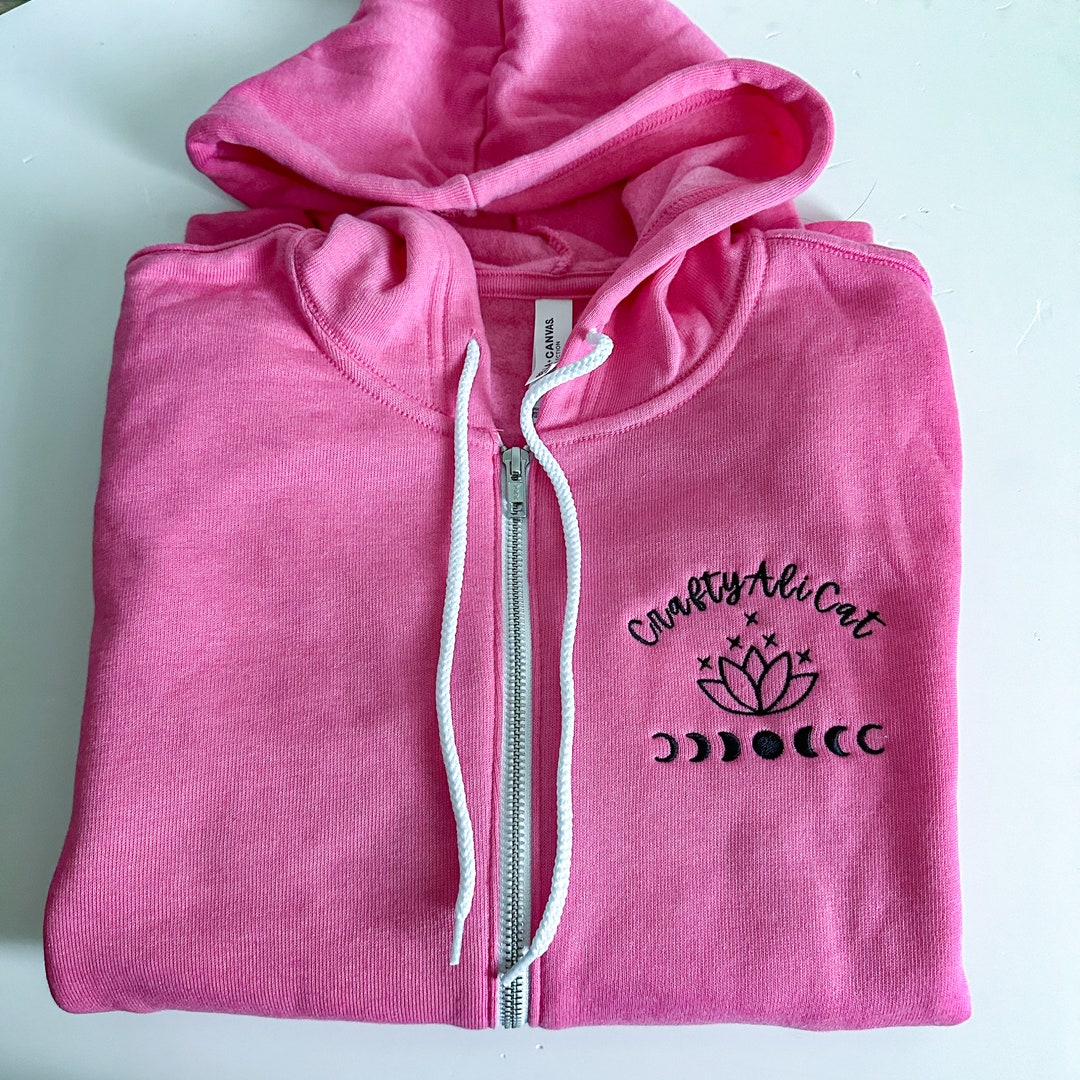 Custom Embroidered Text or Logo Zip up Sweatshirt - Personalized Bella ...