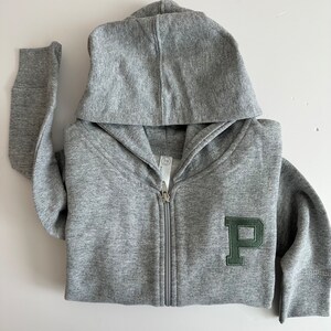 Toddler Embroidered Full Zip Varsity Letter Initial Sweatshirt ...