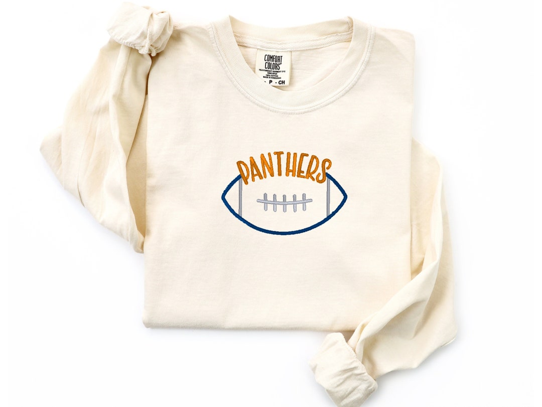 Custom Football Team Embroidered Long Sleeve Shirt - Comfort Colors ...