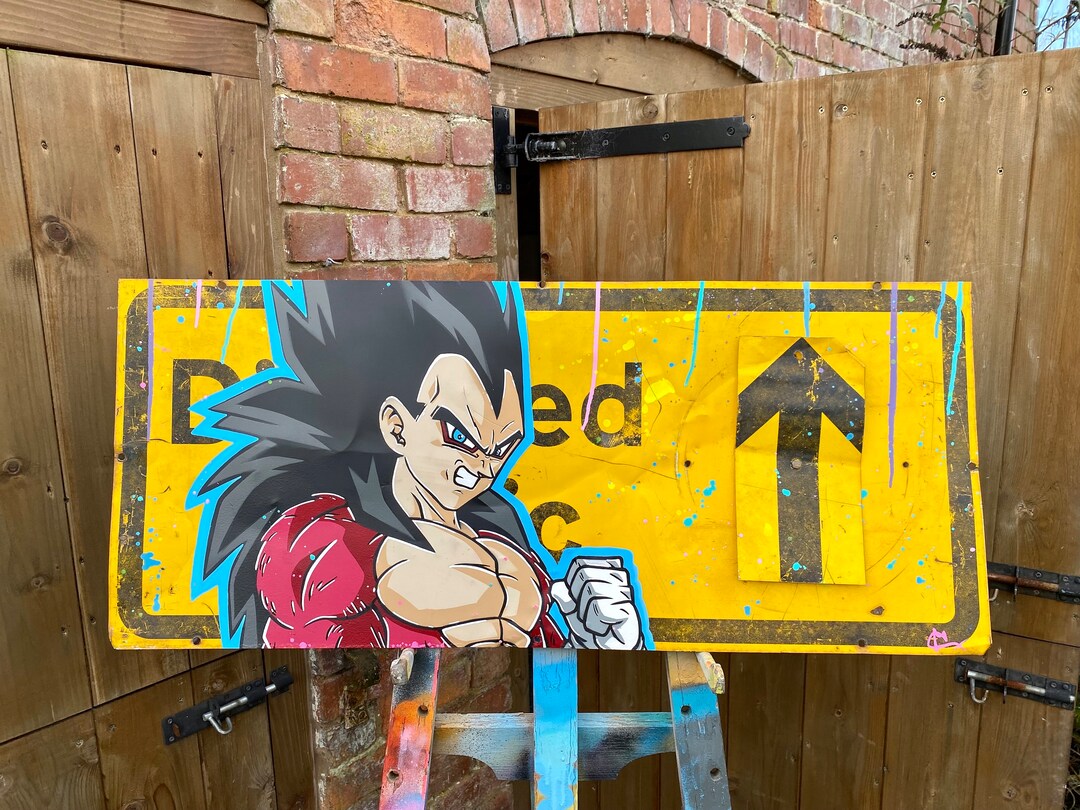 Dragon Ball GT Vegeta SSJ4 on Found Road Sign - Etsy