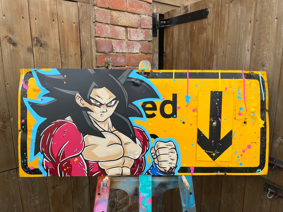 Dragon Ball GT Goku SSJ4 on Found Road Sign - Etsy UK