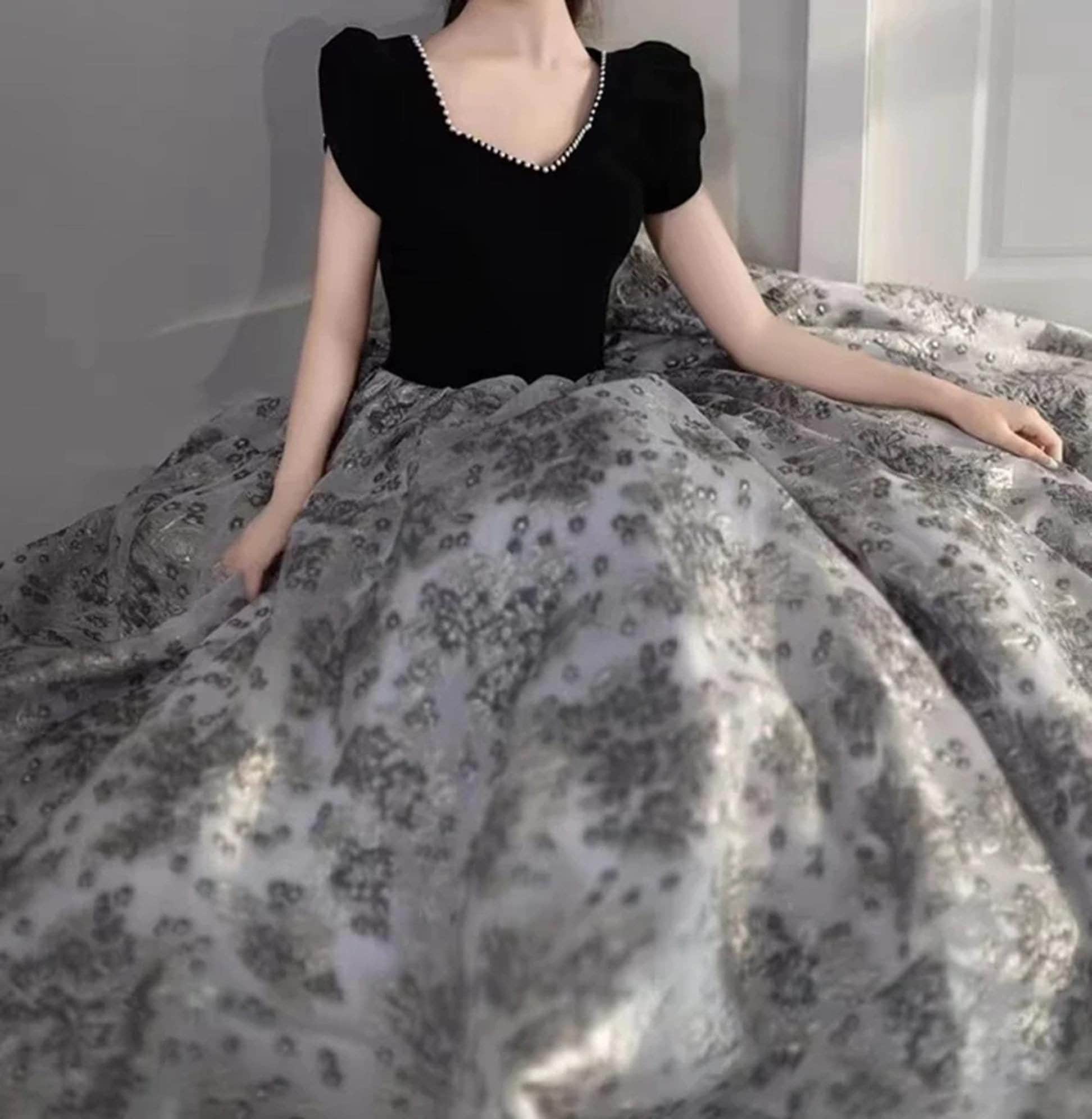 French Prom Gown,black Top Prom Dress,elegant Prom Gown,prom Dress,a ...