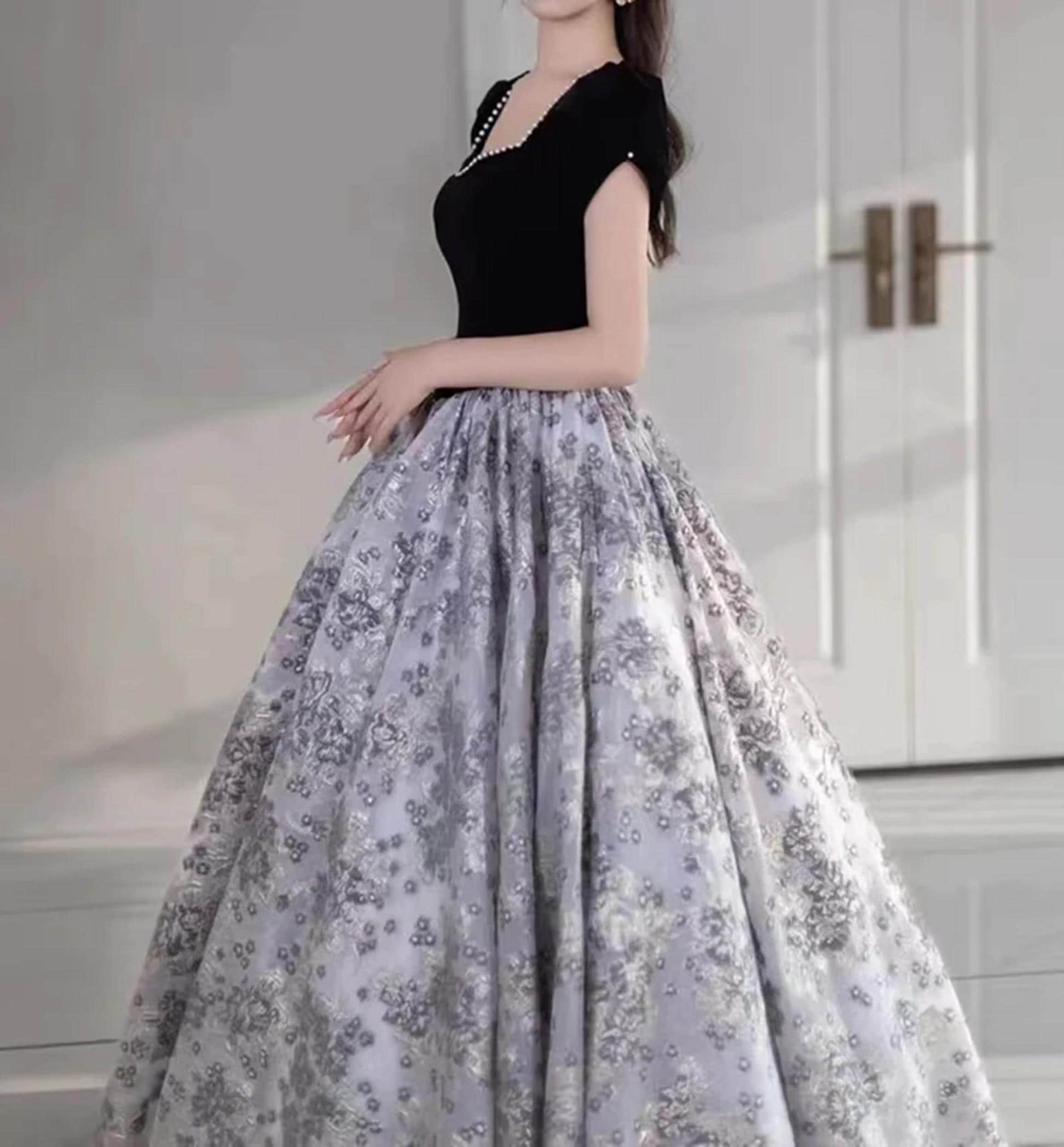 French Prom Gown,black Top Prom Dress,elegant Prom Gown,prom Dress,a ...