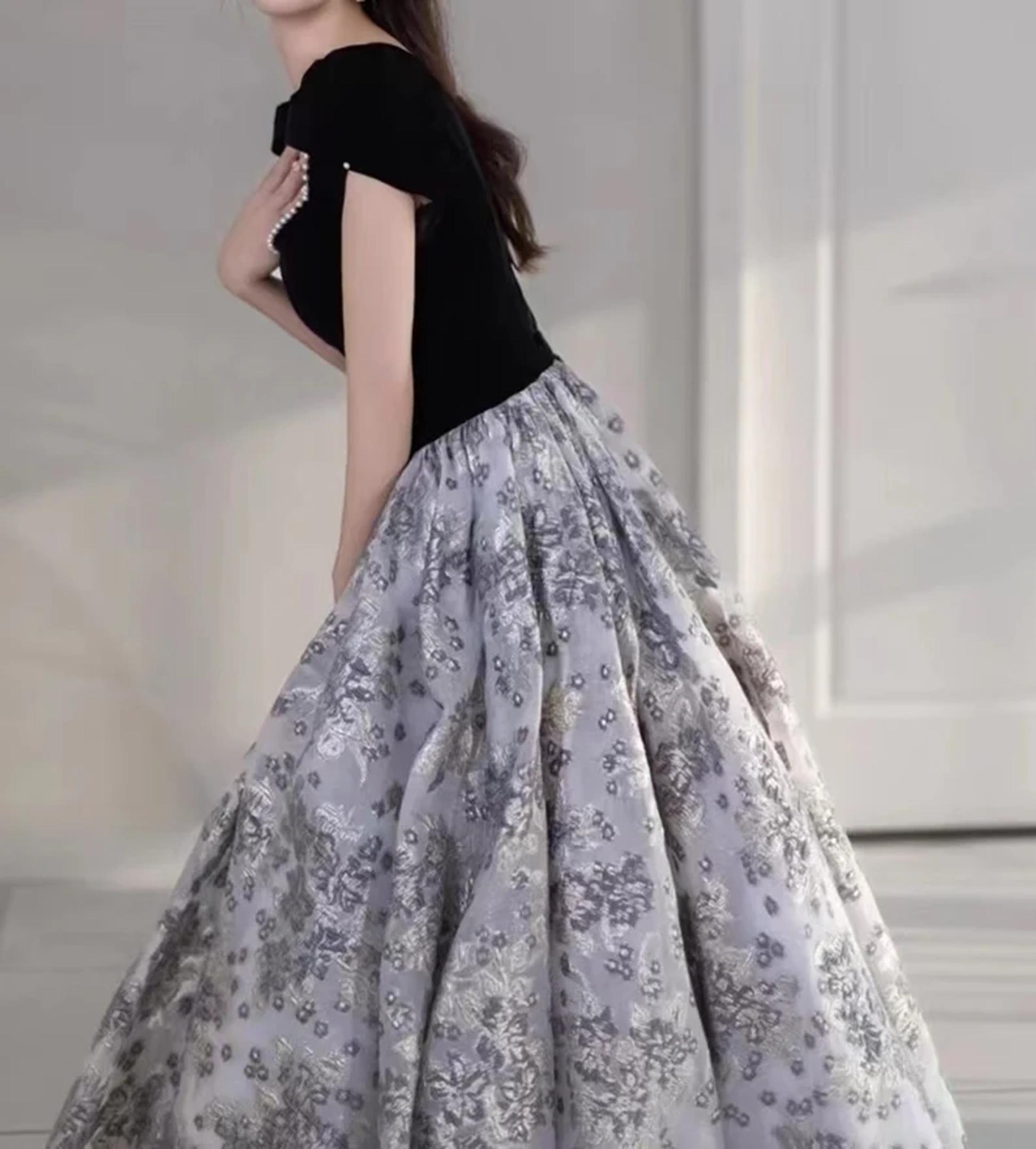 French Prom Gown,black Top Prom Dress,elegant Prom Gown,prom Dress,a ...