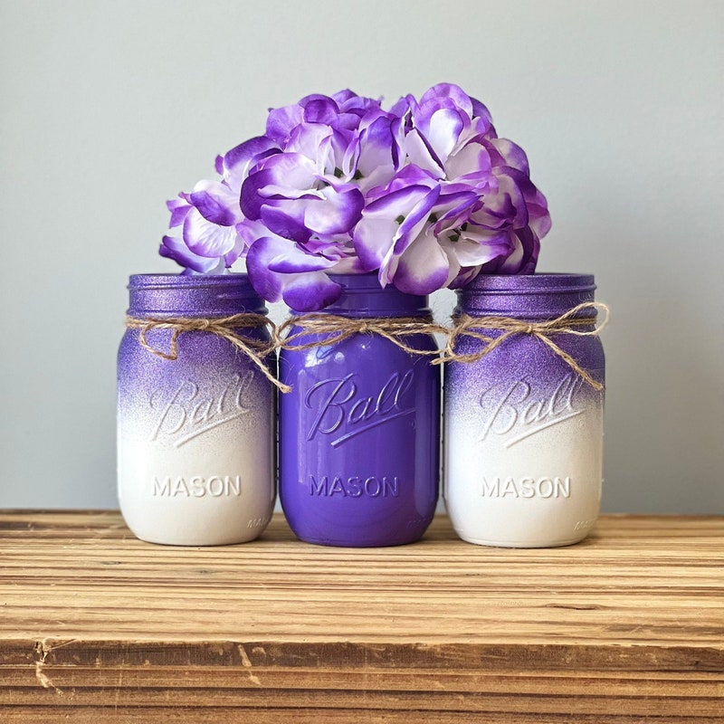 Purple Mason Jars - Etsy