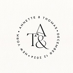 Modern Wedding Monogram, Minimalist Wedding Monogram, Typographic ...