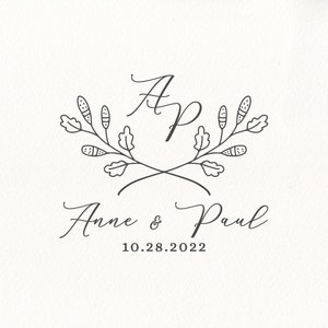 Wedding Logo Digital Design Set, Acorn Wedding Monogram Design, Custom ...