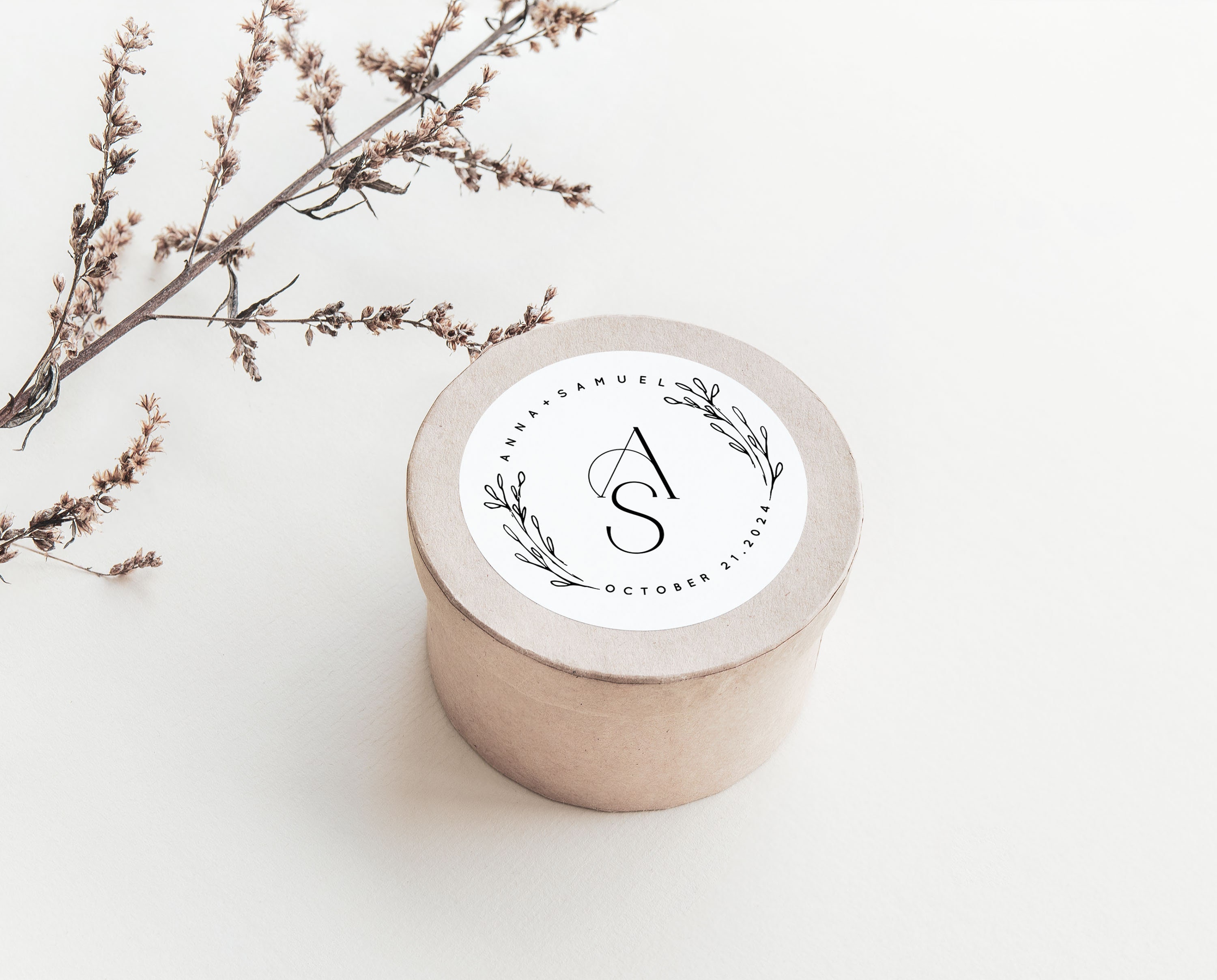 Monogram Wreath Wedding Logo Custom Wedding Monogram Custom - Etsy