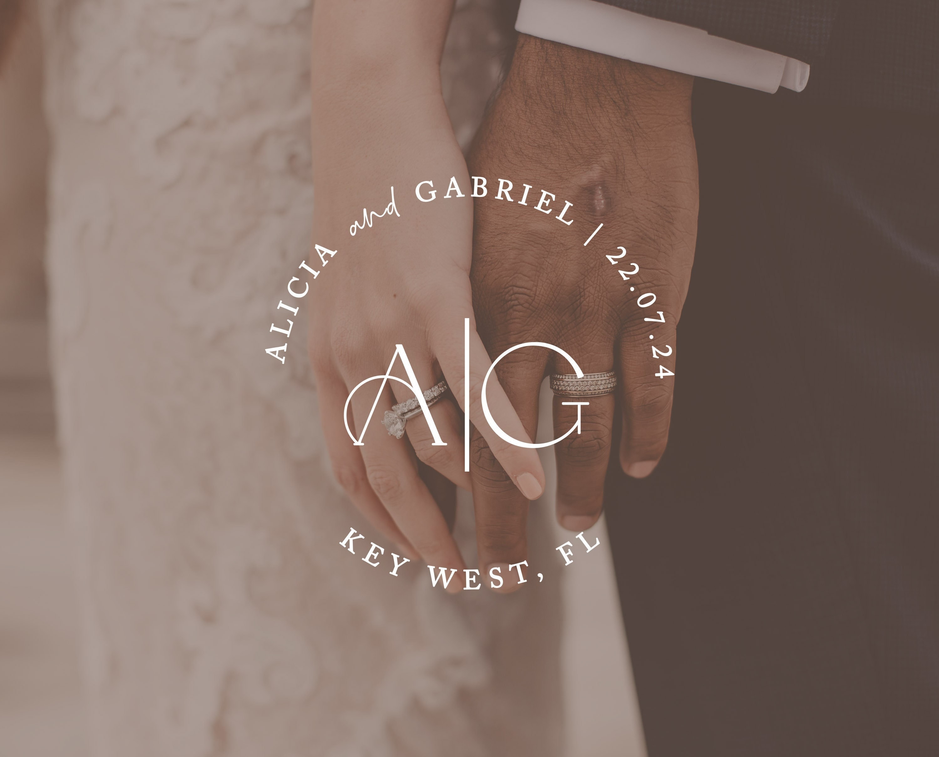 Modern Wedding Monogram Minimalist Wedding Monogram | Etsy