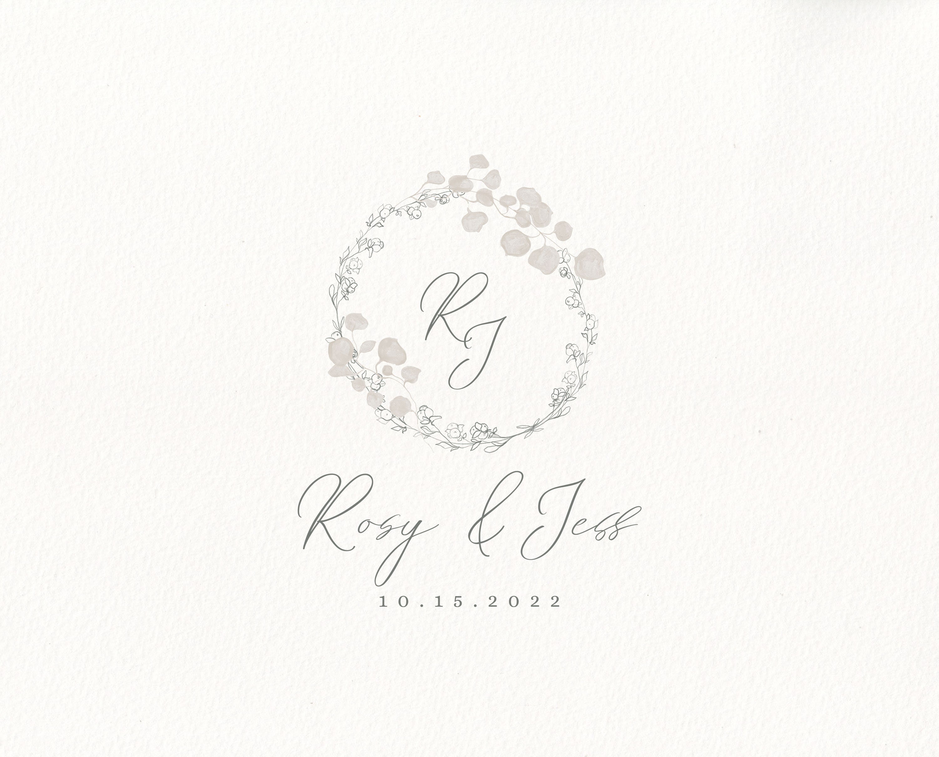 Floral Wreath Wedding Logo Kit Botanical Wedding Monogram - Etsy