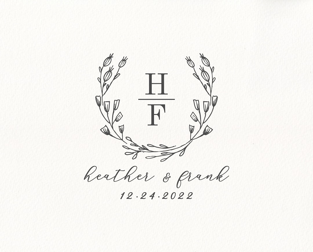 Wedding Crest Design Kit, Custom Wedding Monogram Design, Foliage ...