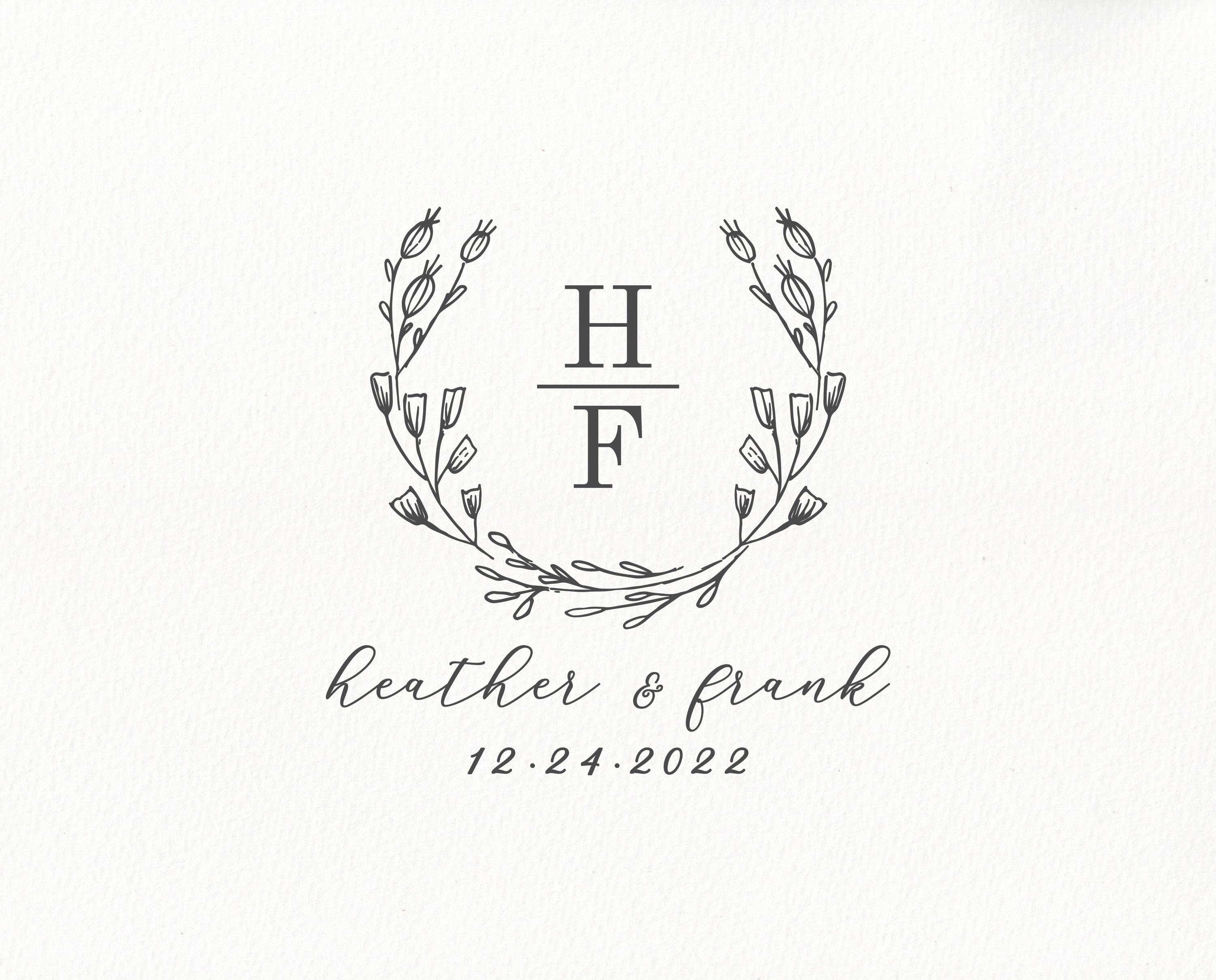 Wedding Crest Design Kit, Custom Wedding Monogram Design, Foliage ...
