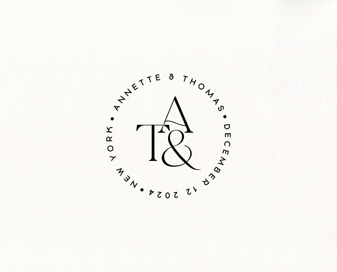 Modern Wedding Monogram Minimalist Wedding Monogram - Etsy